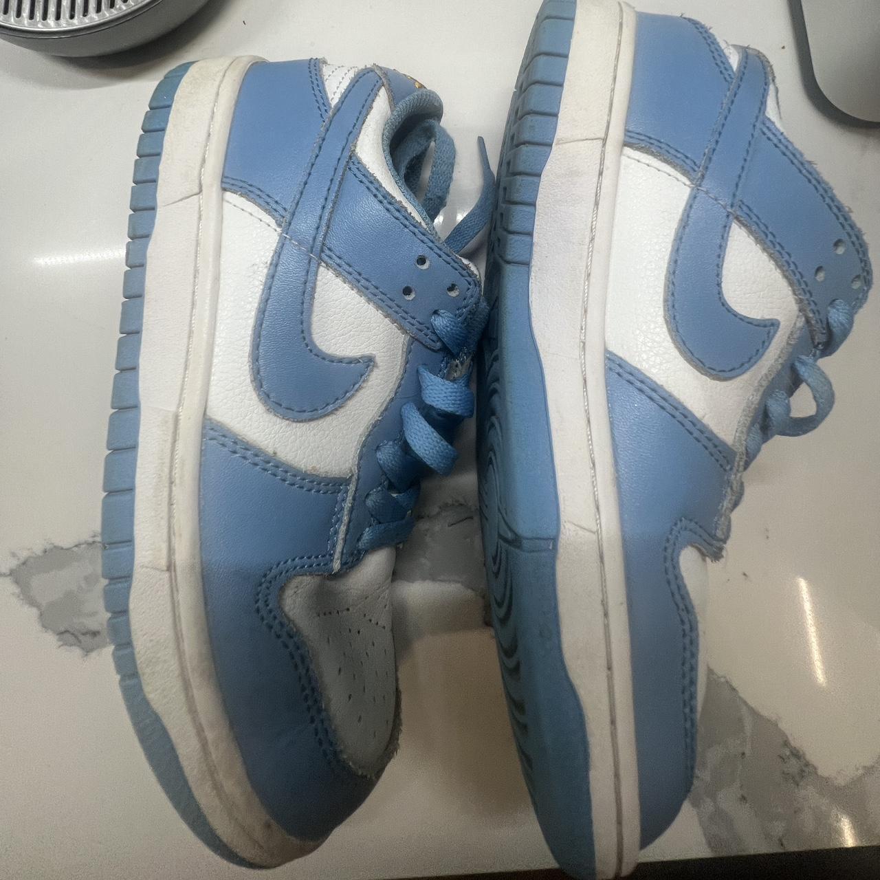 University Blue/baby blue Nike low Dunks ((these are... - Depop