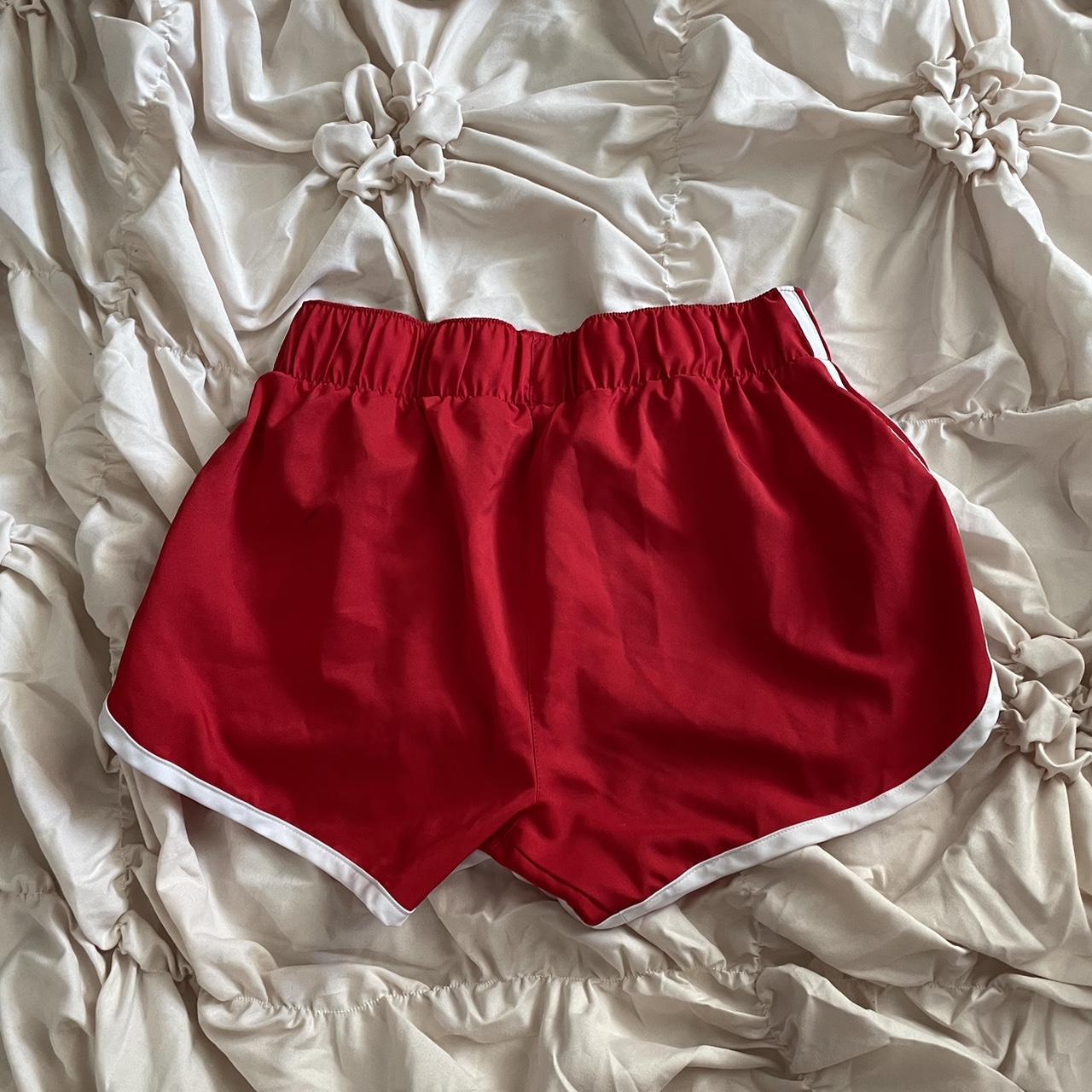 red adidas 3 inch inseam running shorts #blokette... - Depop