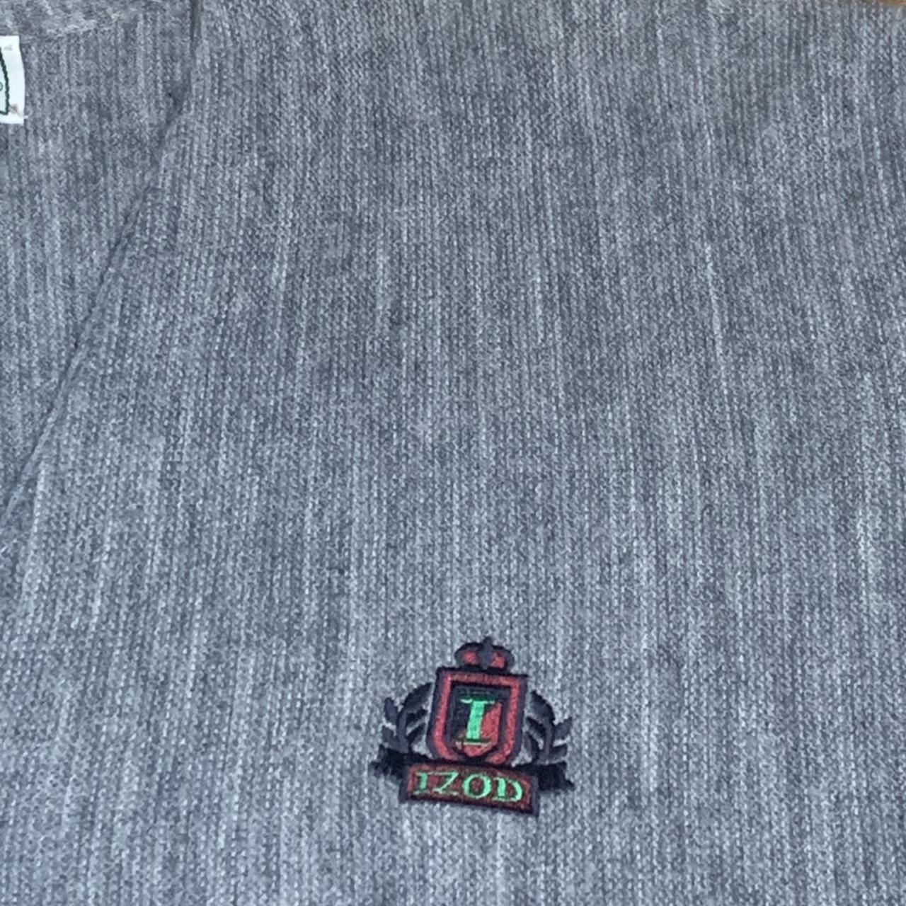 Vintage izod logo cardigan. Gray color izod... - Depop