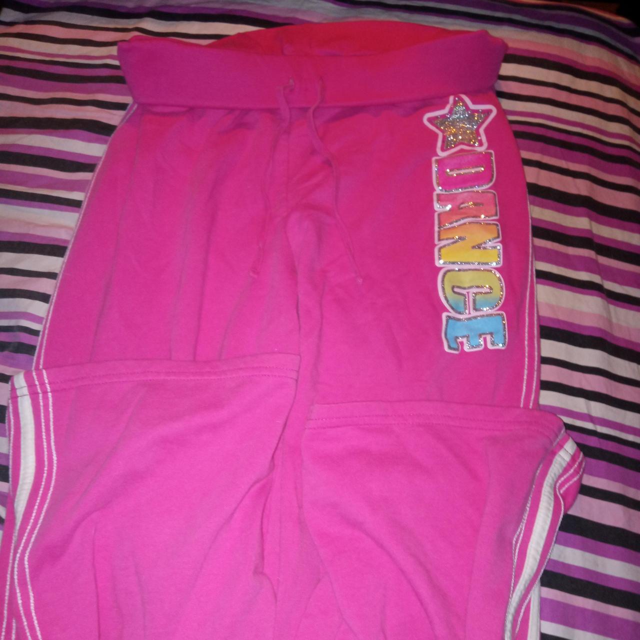 y2k hot pink arizona brand dance glitter... - Depop