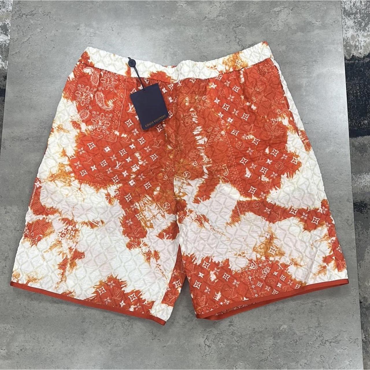 LOUIS VUITTON RED BANDANA SHORTS Size:... - Depop