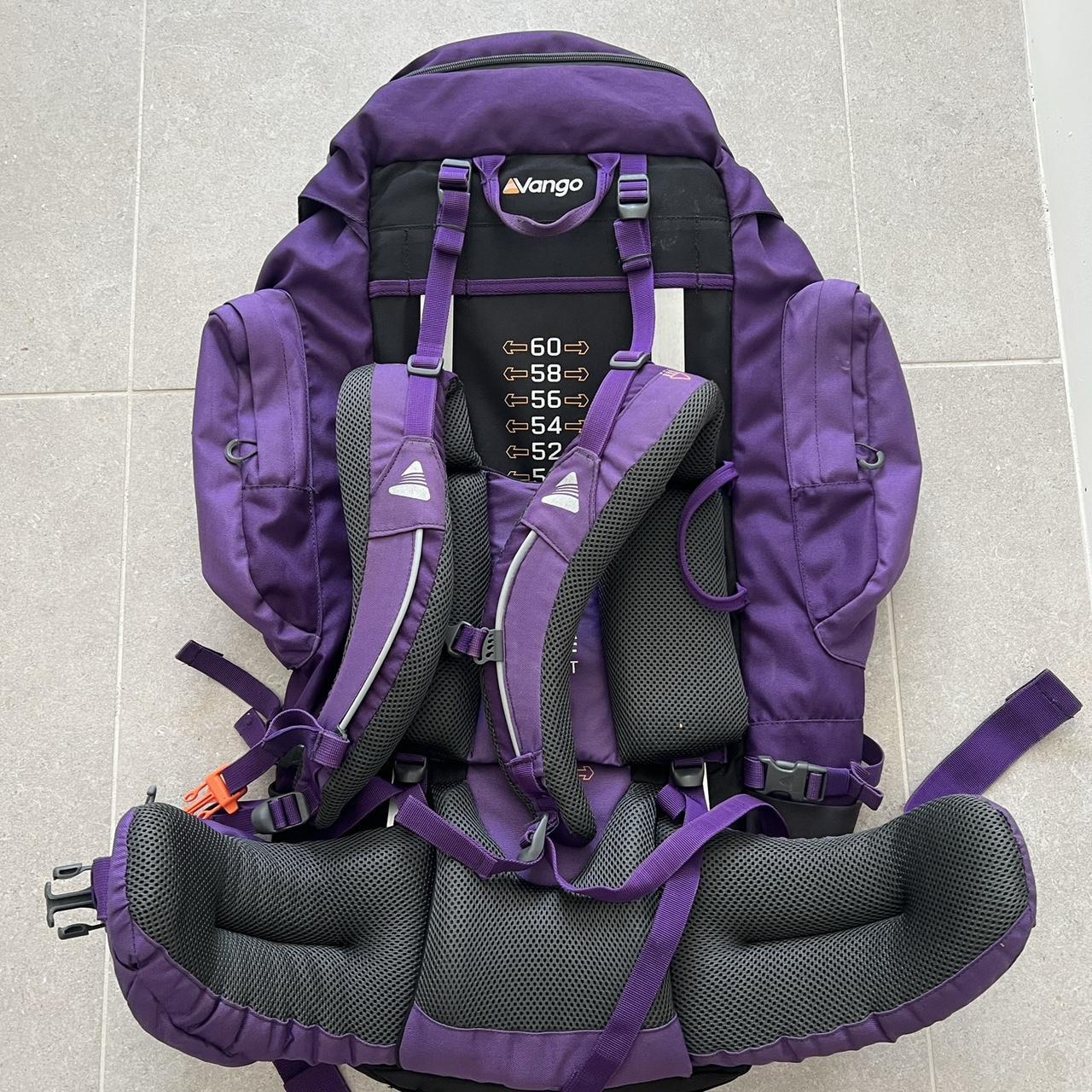 Purple Vango backpack with adjustable straps, chest... | Depop