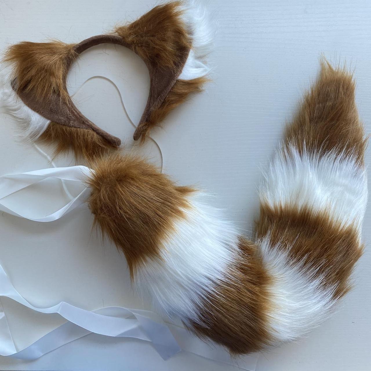 Brown Fox Ears and Tail Set Super kawaii Fox... - Depop