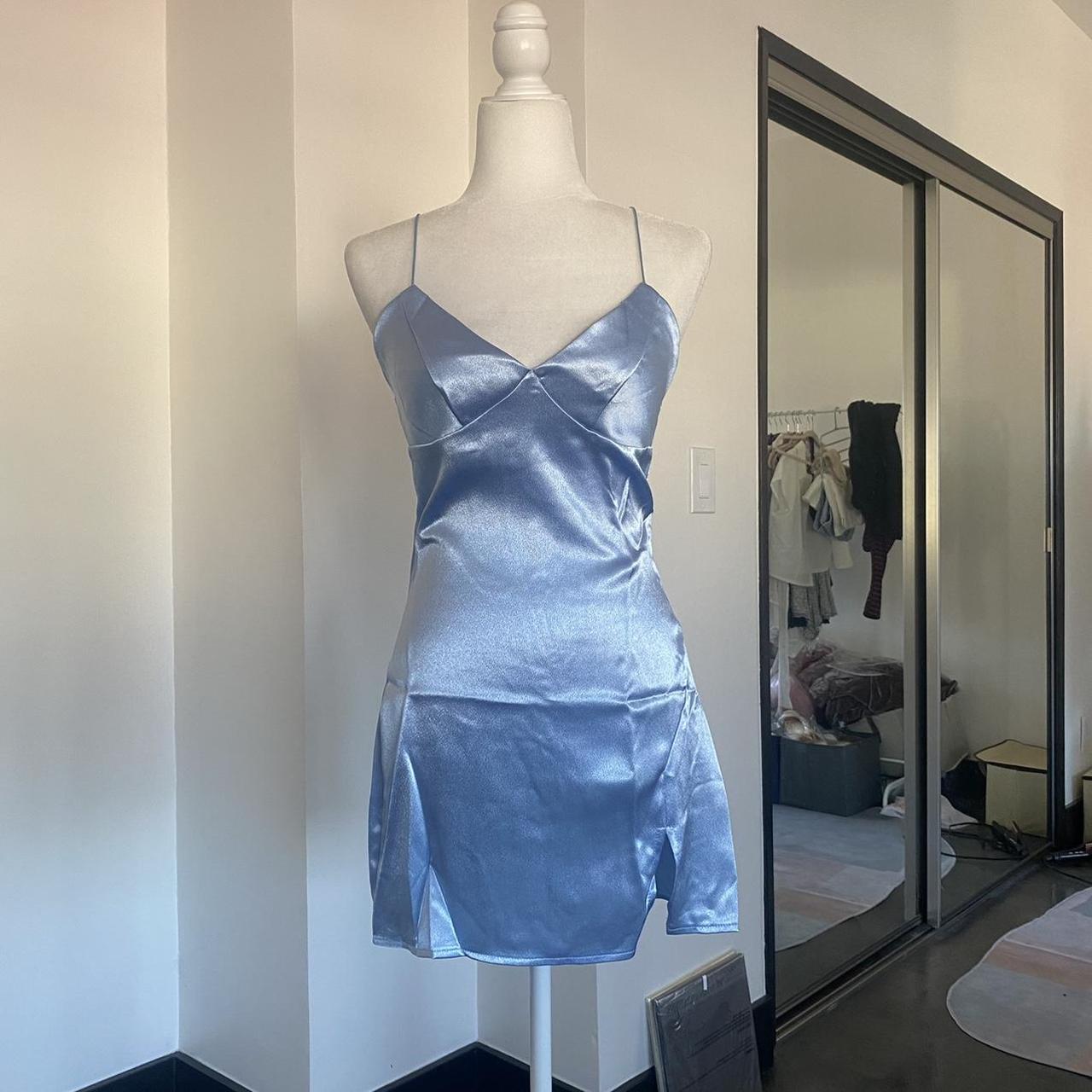 Blue Spaghetti Strap Dress Comfy Supportive... - Depop