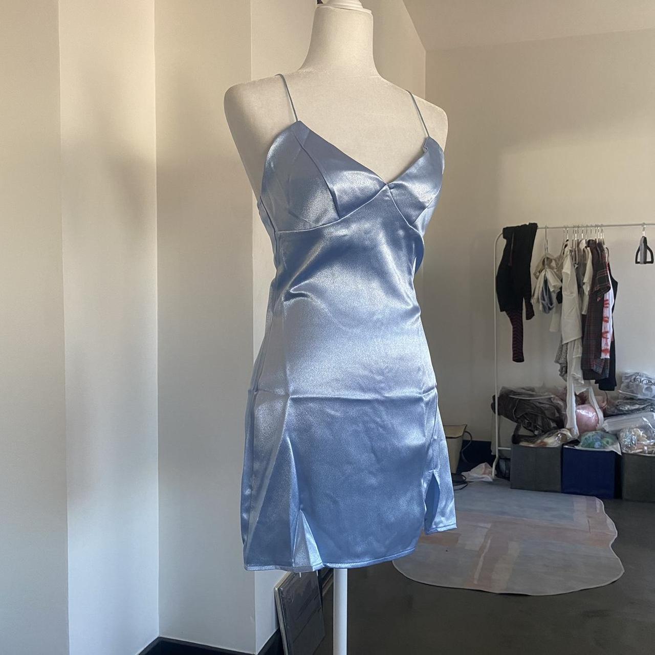 Blue Spaghetti Strap Dress Comfy Supportive... - Depop