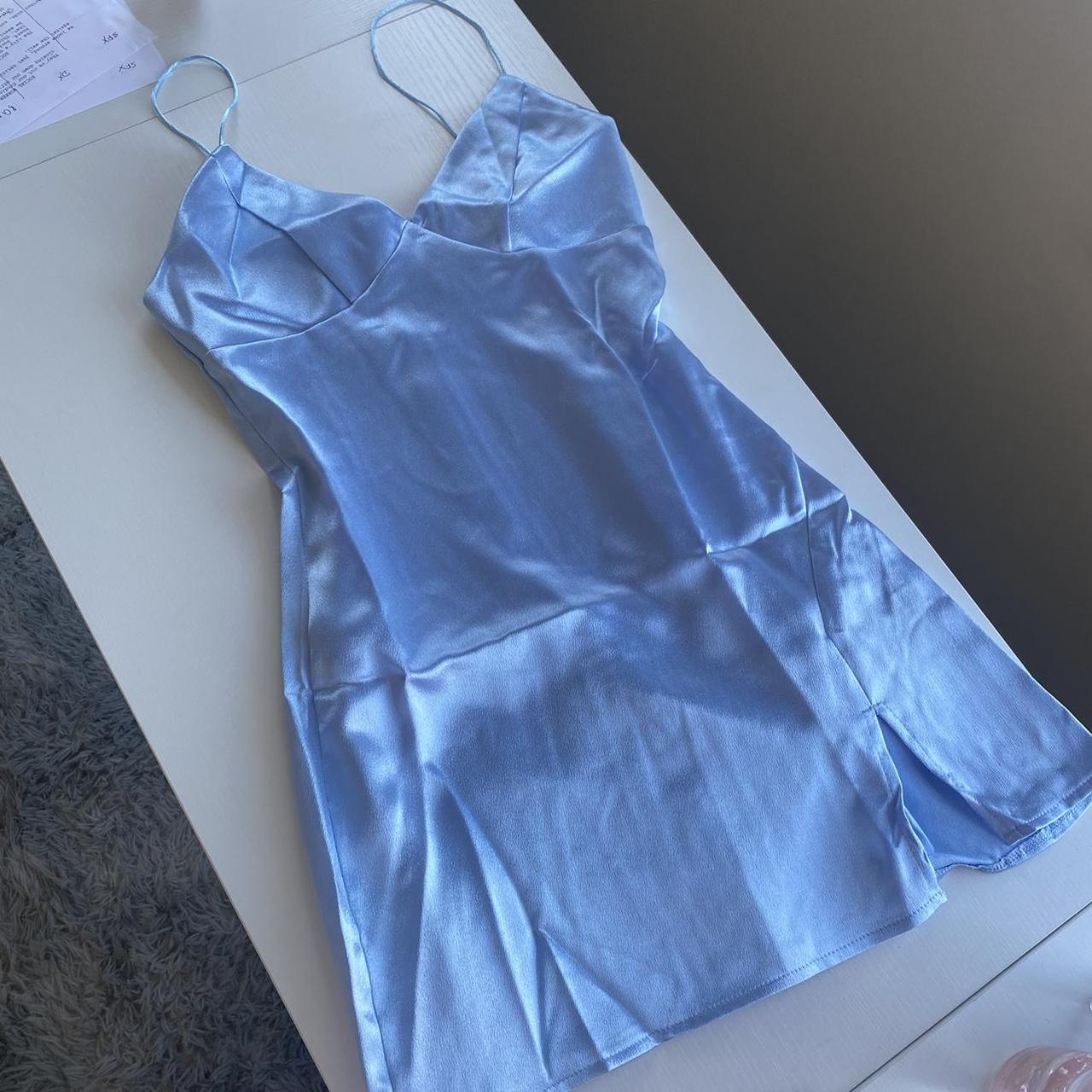 Blue Spaghetti Strap Dress Comfy Supportive... - Depop