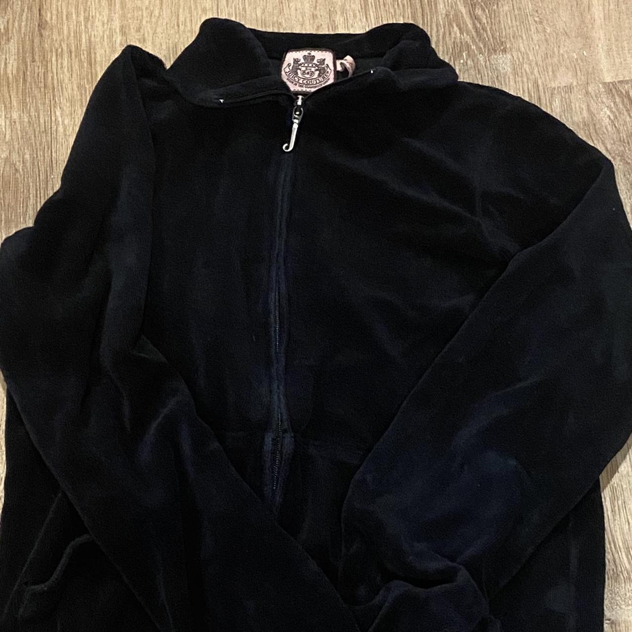 Black Y2K juicy couture zip up (Medium) Terri cloth... - Depop