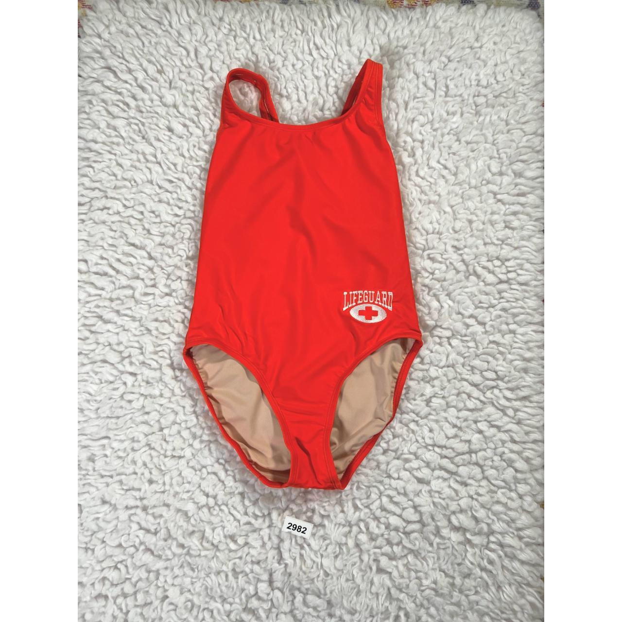 Lifeguard One Piece Swimsuit Uniform Sz 12 Orange... - Depop