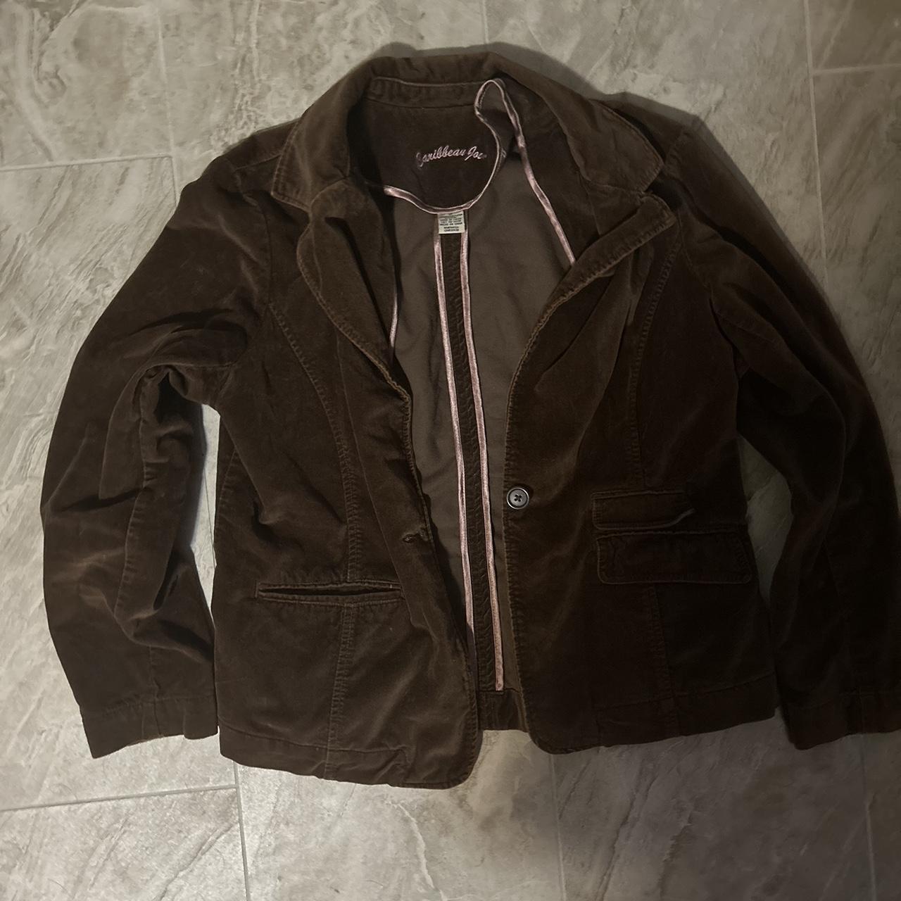 COQUETTE BROWN AND PINK JACKET LIKE NEW - Depop