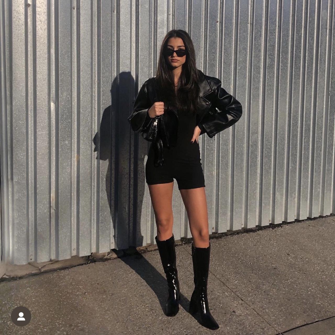 Billini black patent boots. Only worn once or twice.... - Depop