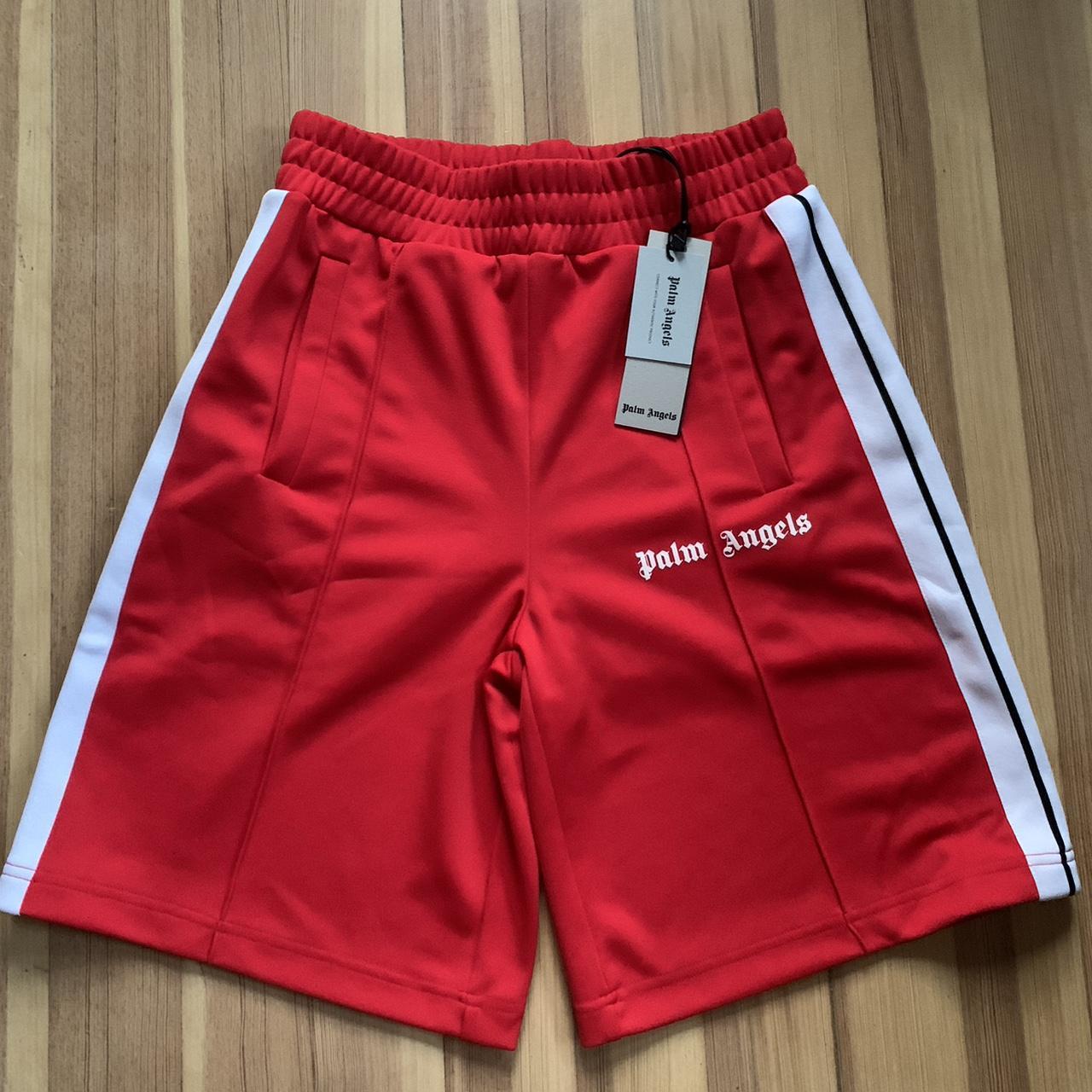 Palm angels red track shorts Brand new with... - Depop