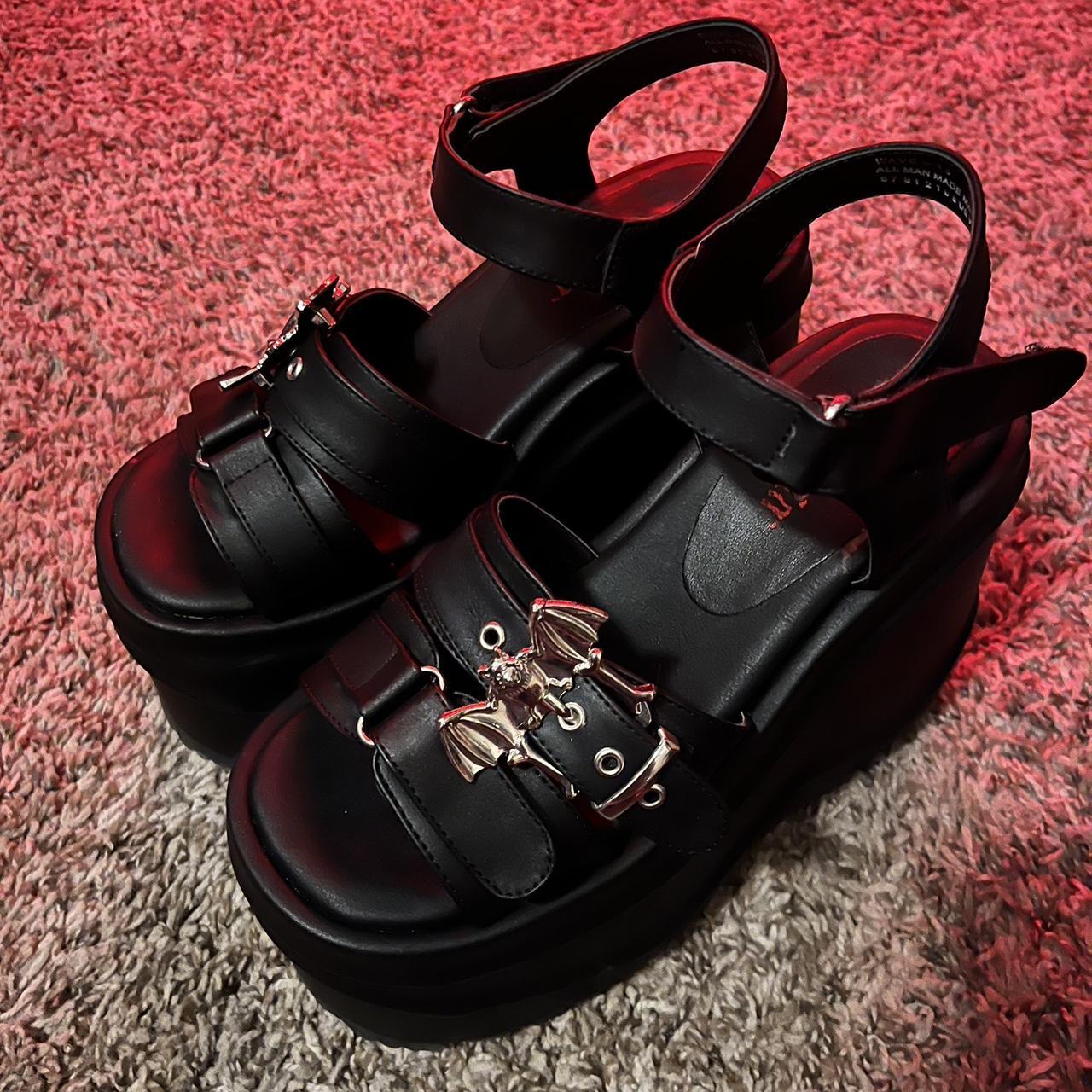 Demonia Women's Black Sandals | Depop