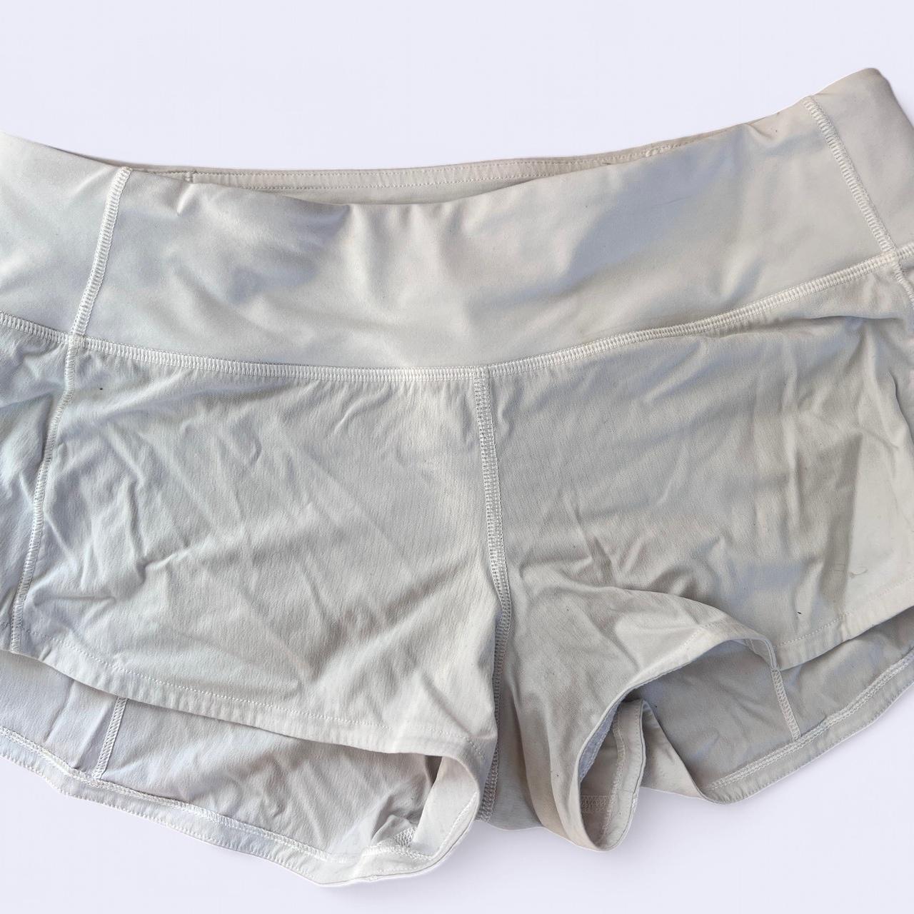 LULULEMON size 4 white speed up shorts #shorts... | Depop