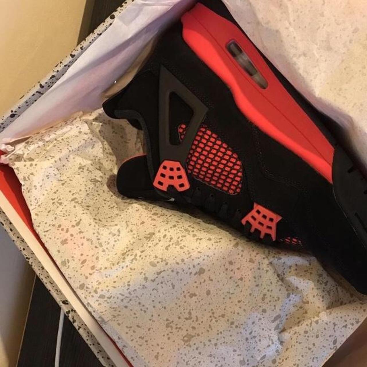 Jordan Men's Red and Black Trainers | Depop