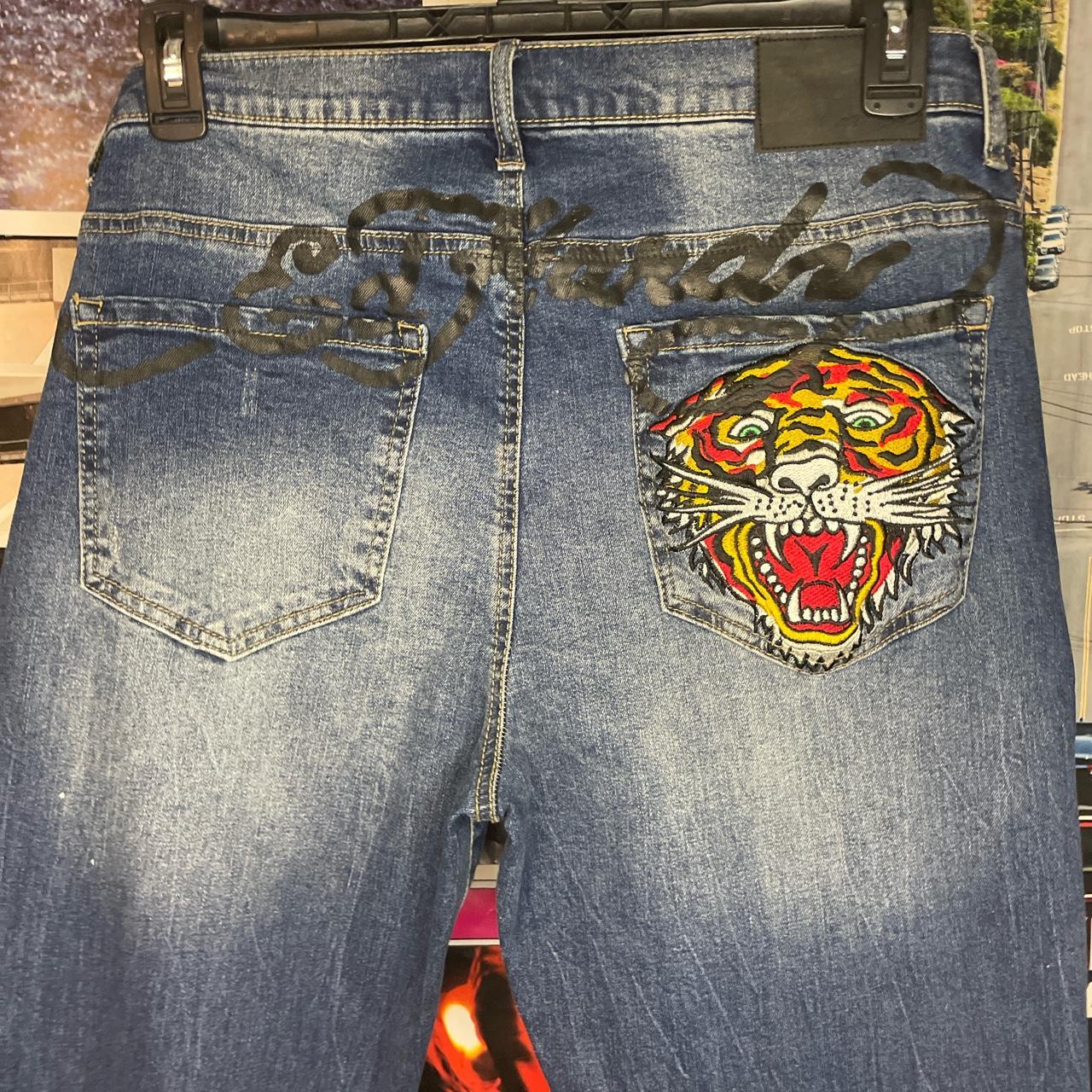 Ed Hardy denim jeans, came in with distressing.... - Depop