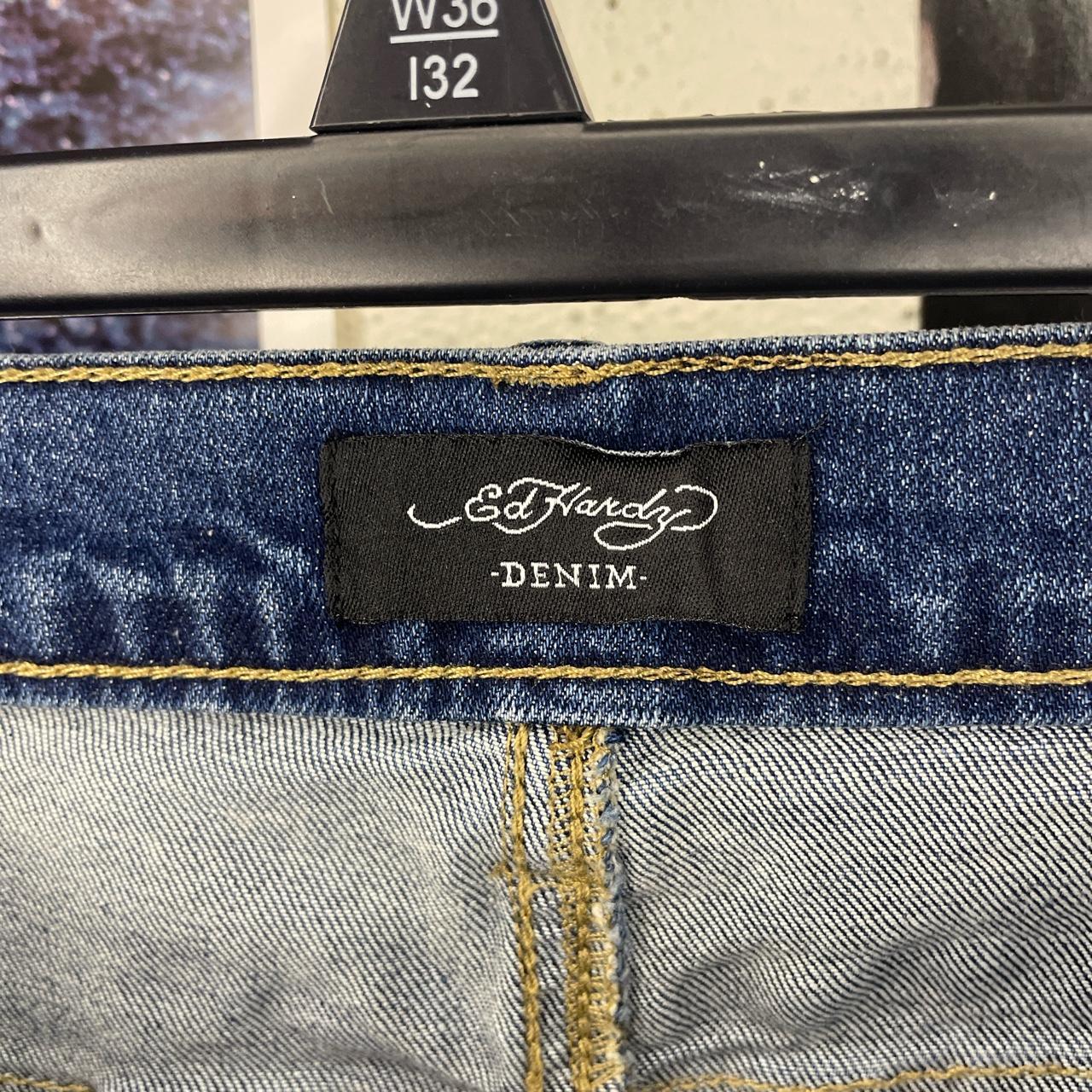 Ed Hardy denim jeans, came in with distressing.... - Depop