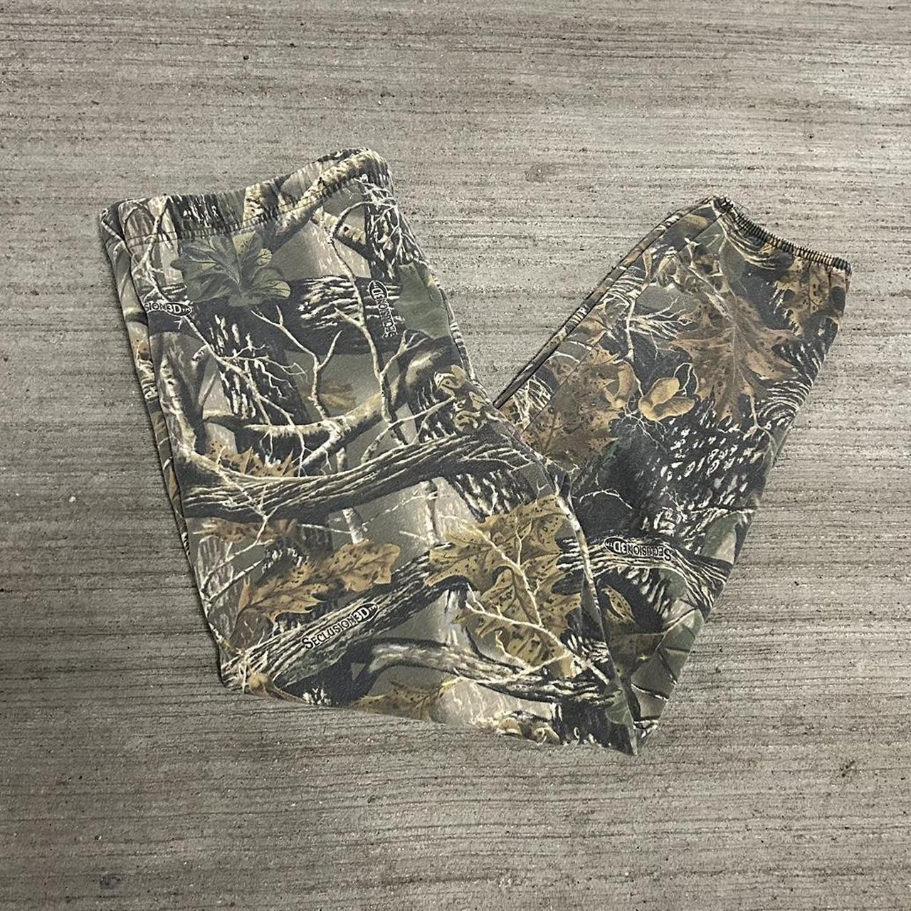 vintage y2k real tree camo sweatpants tagged size... - Depop