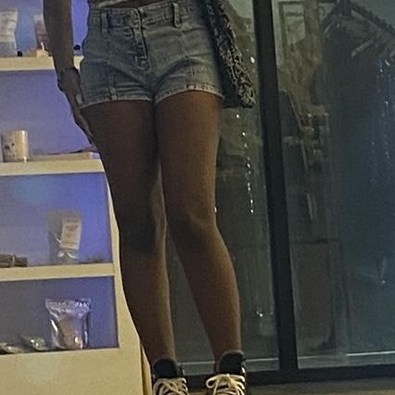 Mid Rise Mini Denim Shorts Vintage Blue Jean Denim Depop