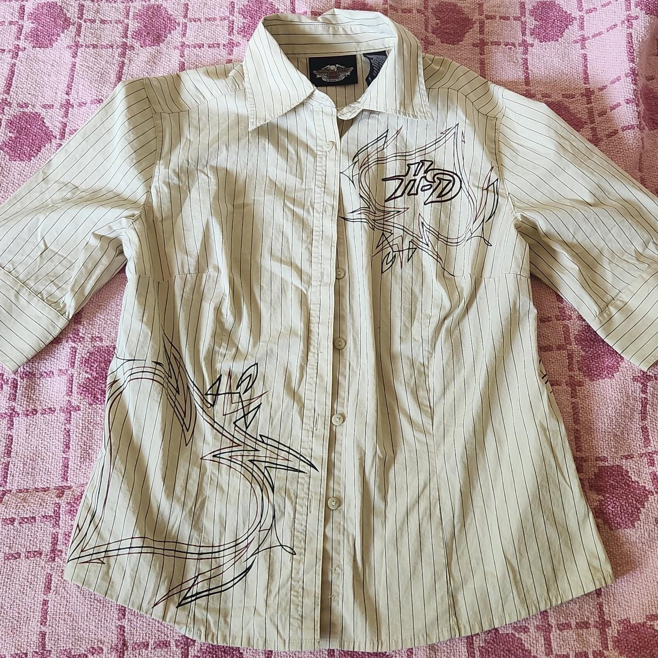 Harley Davidson Women's Cream Shirt | Depop