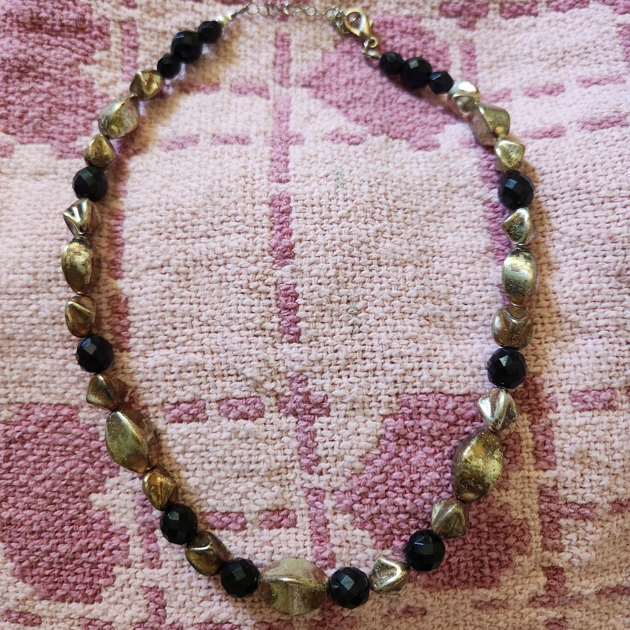 vintage beaded necklace! some wear on the beads but... - Depop