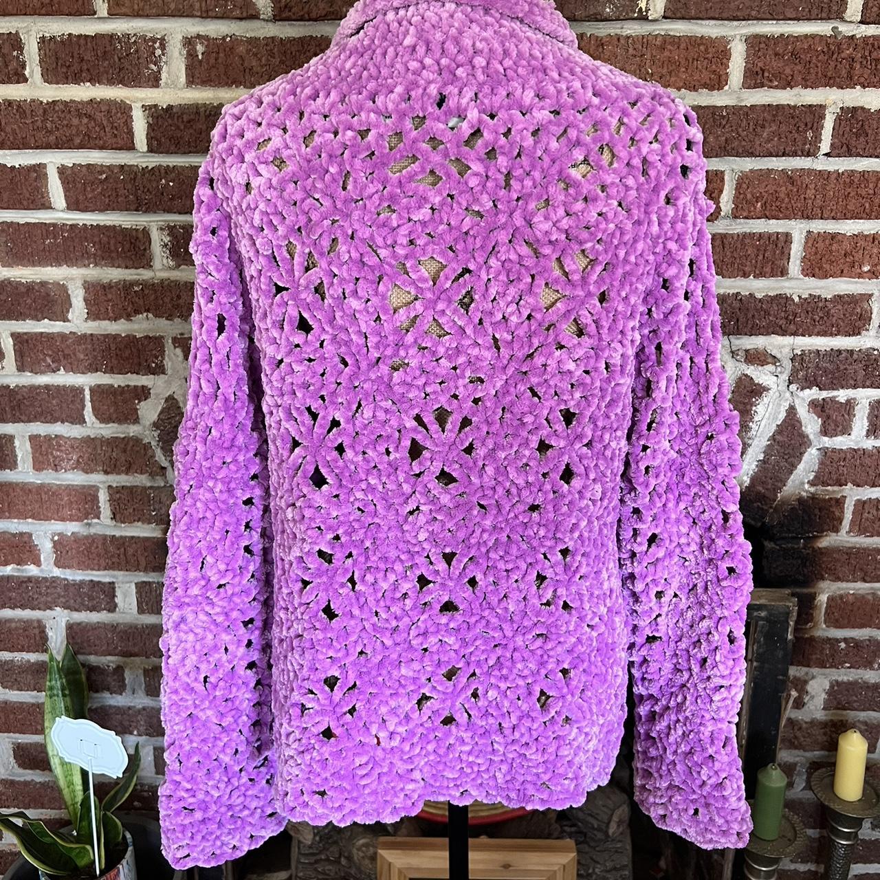Anthropologie Women's Purple Cardigan | Depop