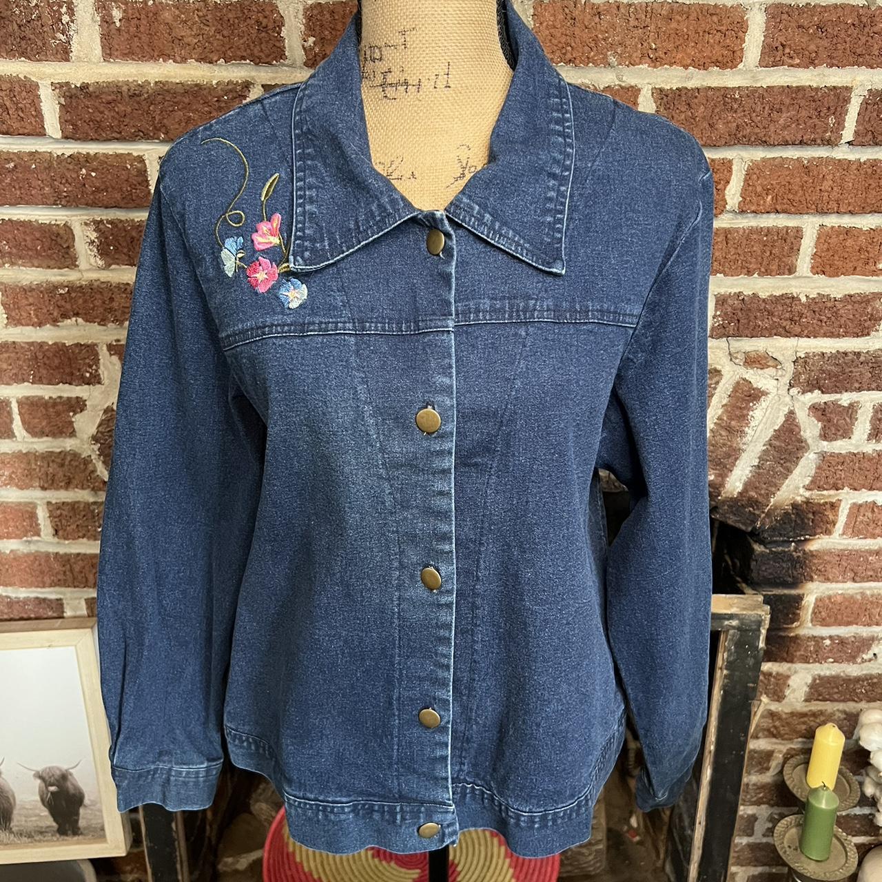 VINTAGE denim shacket/chore coat by blair size:... - Depop