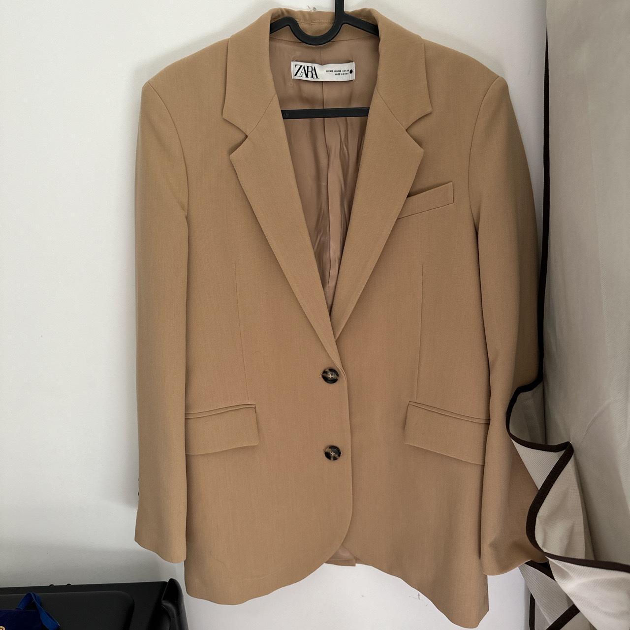 Zara tan suit jacket. - Depop
