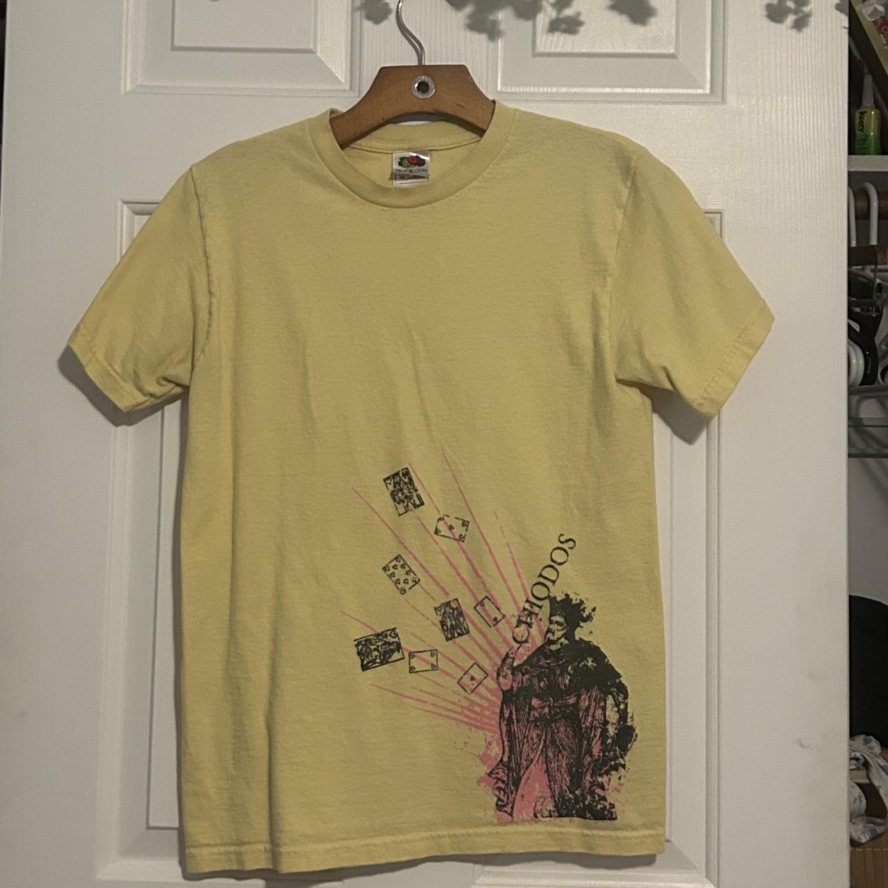 CHIODOS BAND SHIRT yellow pink jesus card... - Depop