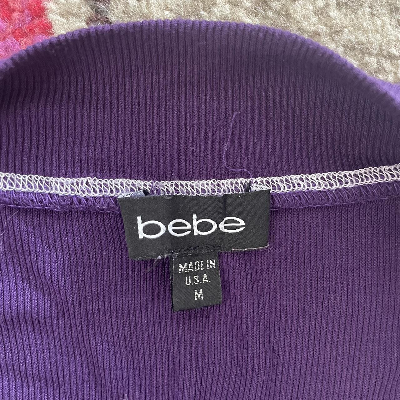 Off the shoulder, bedazzled Bebe top Purple with... - Depop