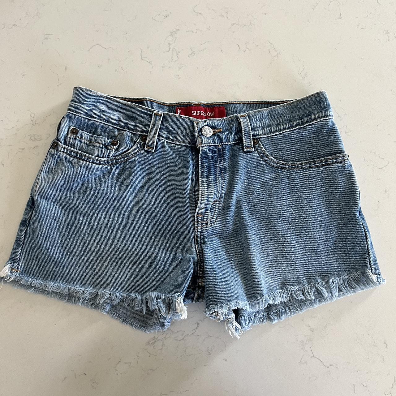 Levis Super Low Jean Shorts 2425 Low Wasited Depop