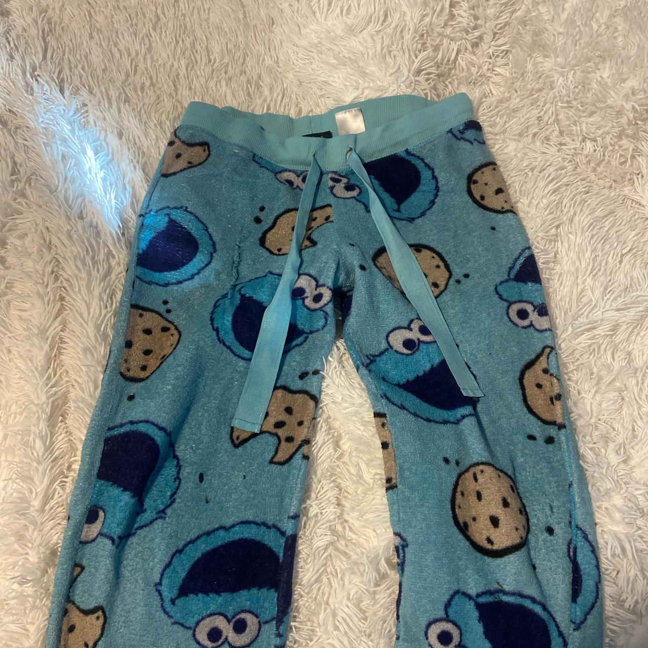 sesame street cookie monster pajamas medium but can... | Depop