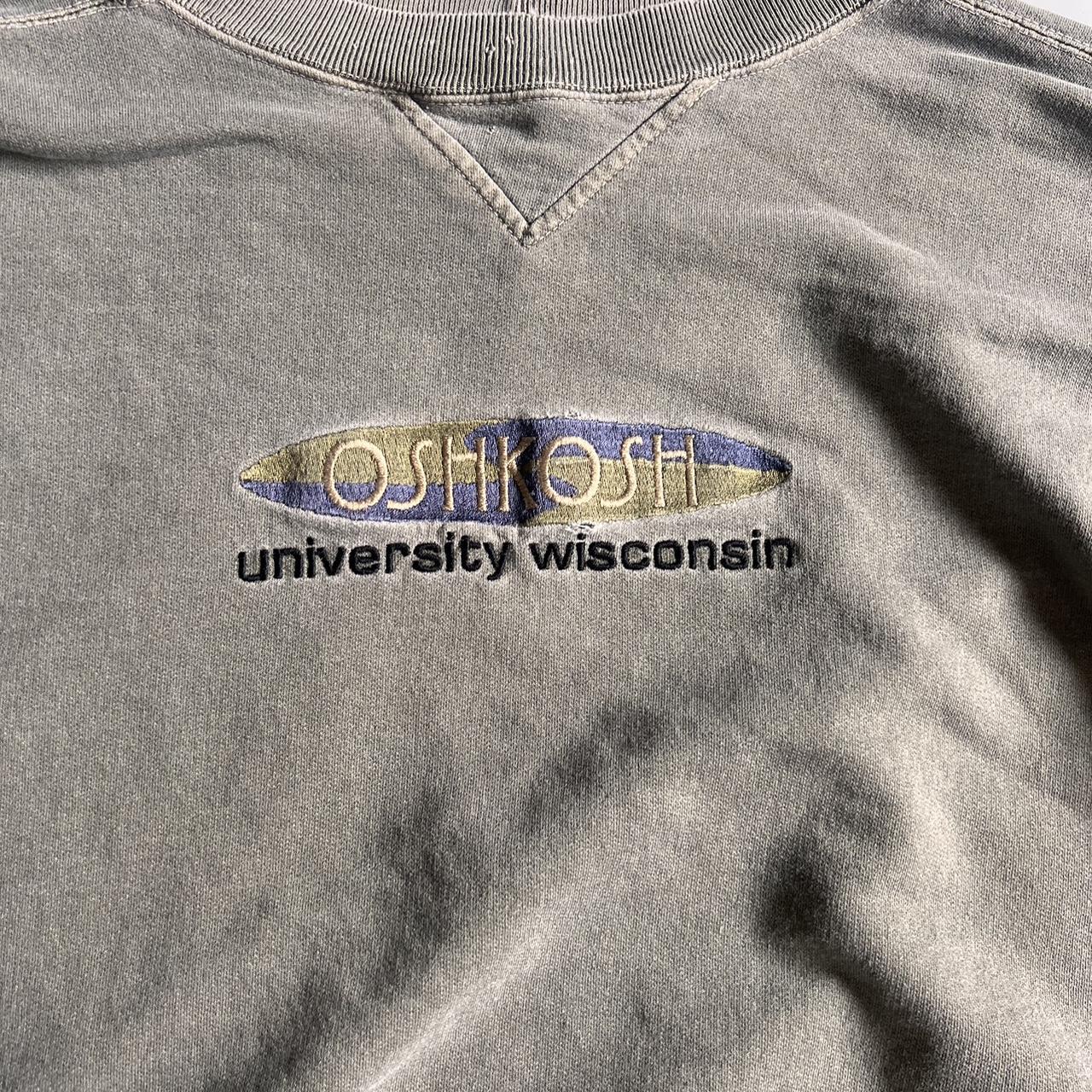 XL brown 90s OshKosh university sweatshirt - Depop