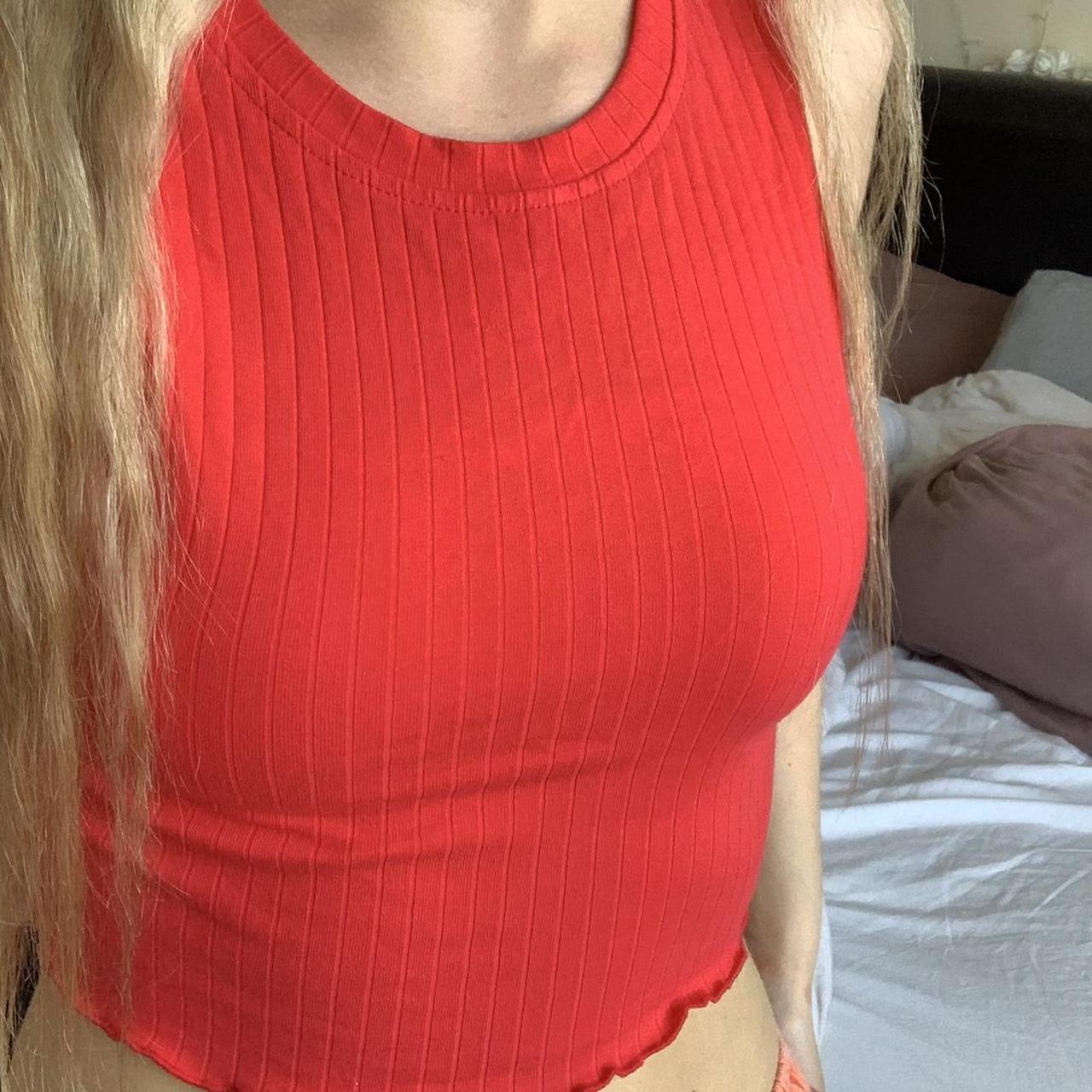 shein red top, summer top. only ever been worn to... - Depop