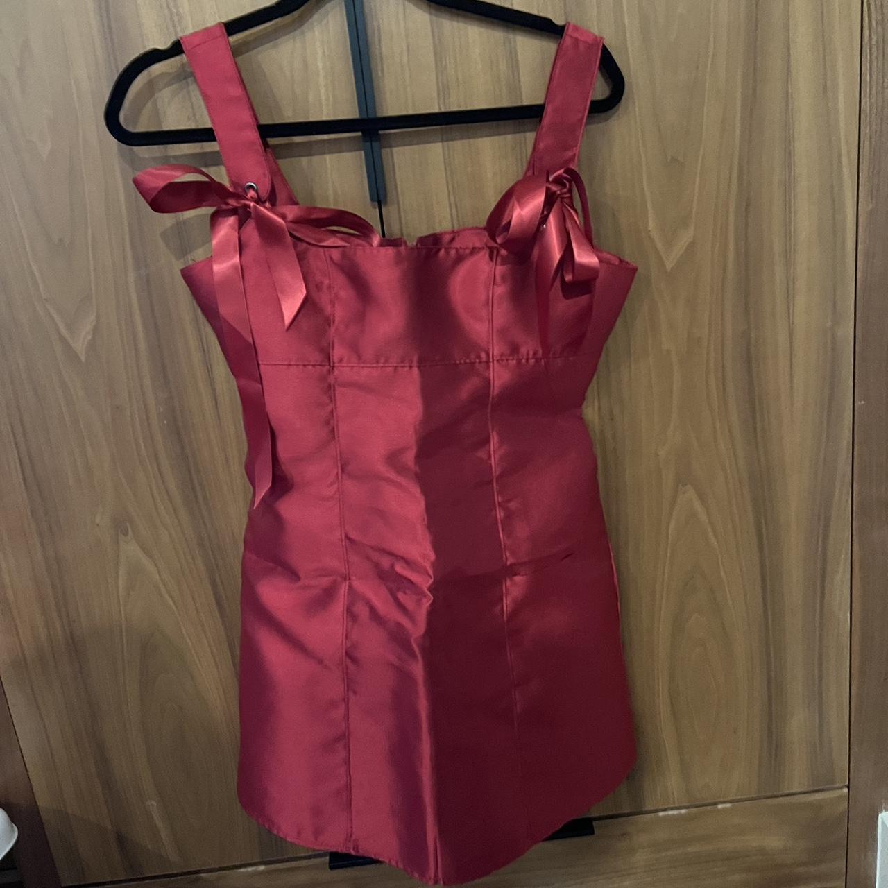 Brand New Dolls Kill Red Dress With Bow Tie small... | Depop