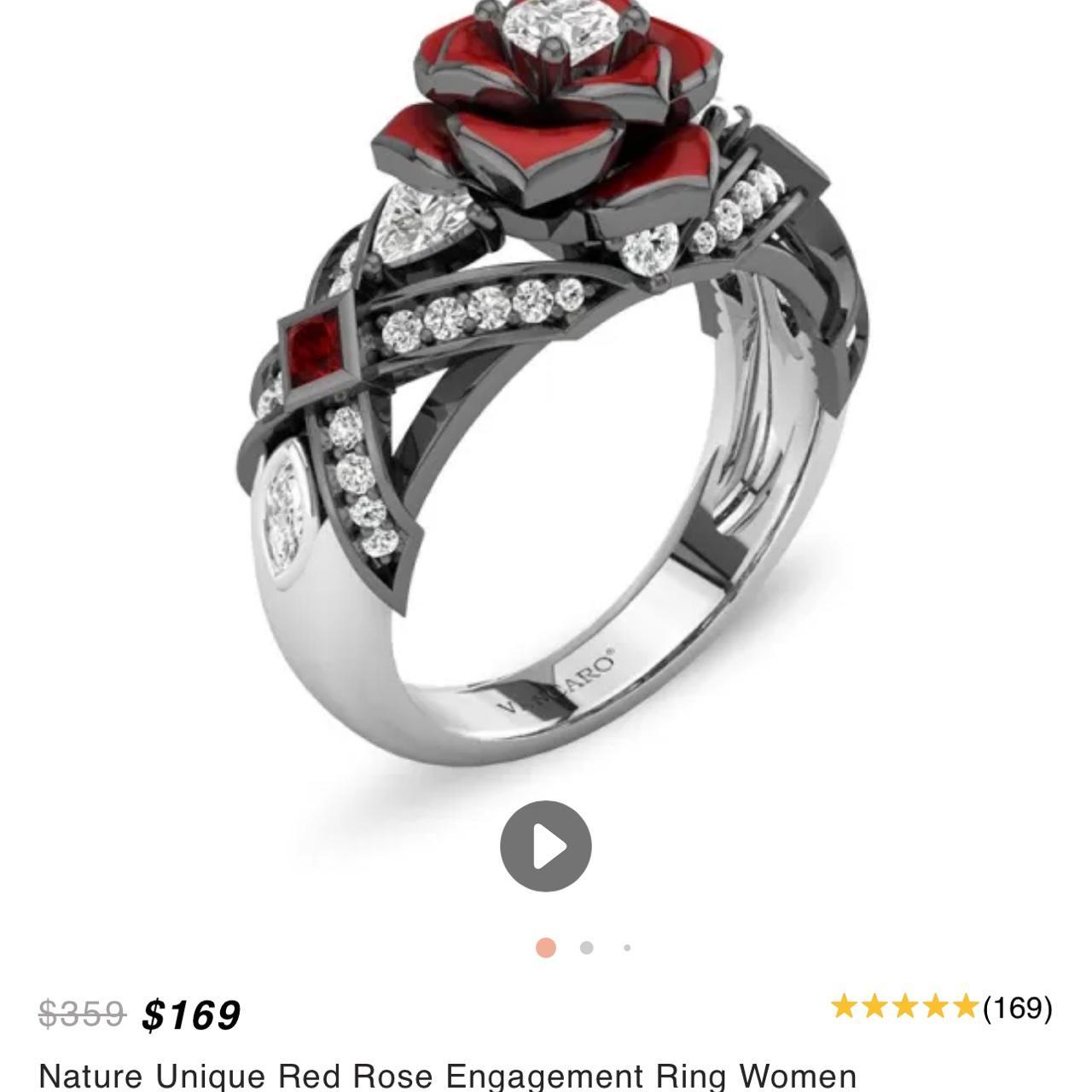 VANCARO red rose ring Size 7 Hardly ever worn very. Depop