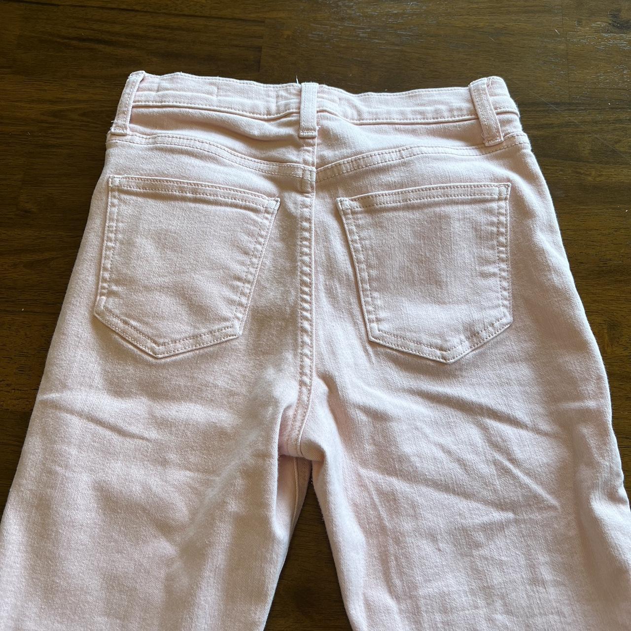 Francesca’s - High Waist Kick Crop Pink Denim Jeans... - Depop