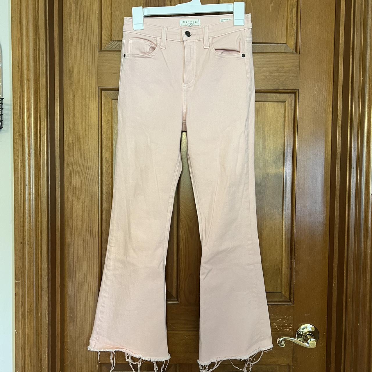 Francesca’s - High Waist Kick Crop Pink Denim Jeans... - Depop