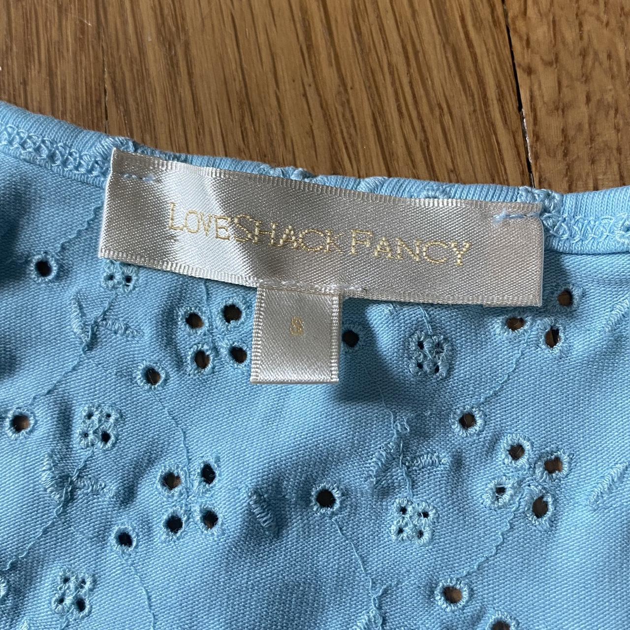 Light blue love shack fancy NEVER WORN cropped long... - Depop