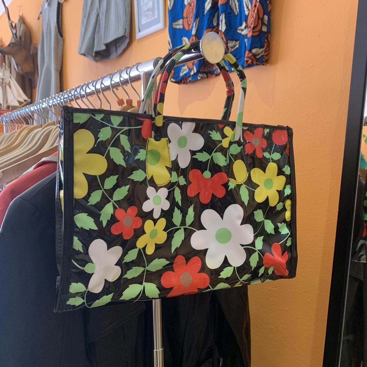 Floral PVC bag made in Japan •In great condition... - Depop