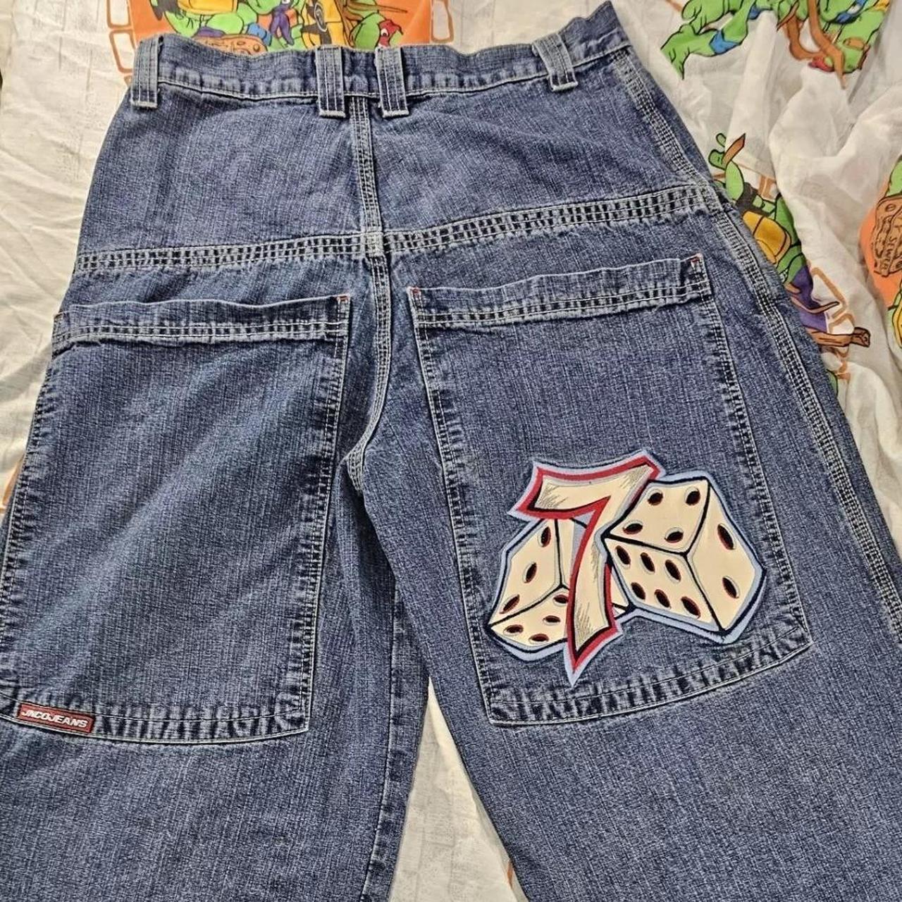 Rare Jnco 7 Dice Vintage Baggy Wide leg Jeans Size 31 - Depop