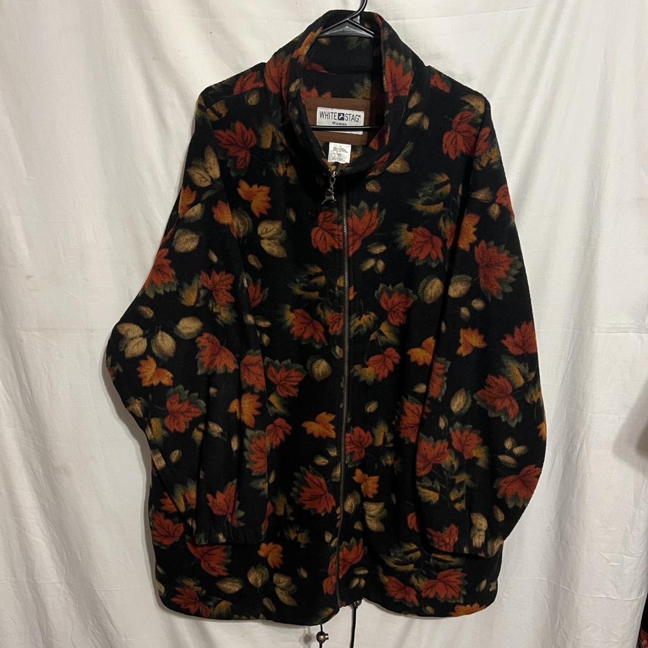 Vintage white stag women’s fleece jacket - Depop