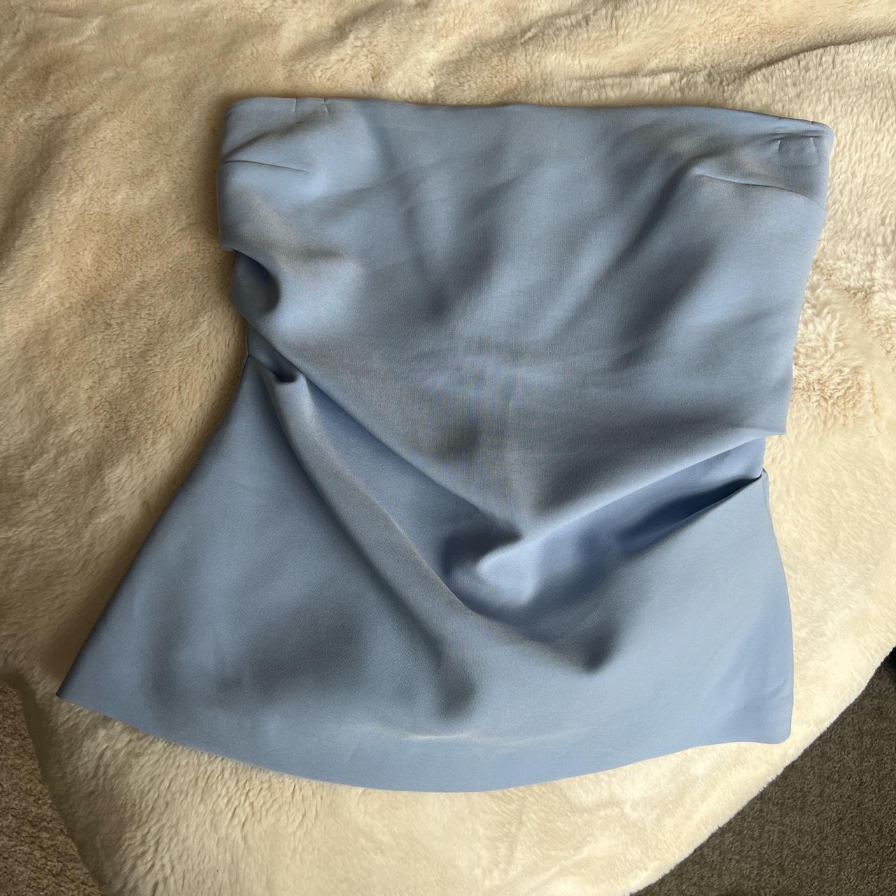 ZARA strapless top baby blue BRAND NEW WITH TAGS... - Depop