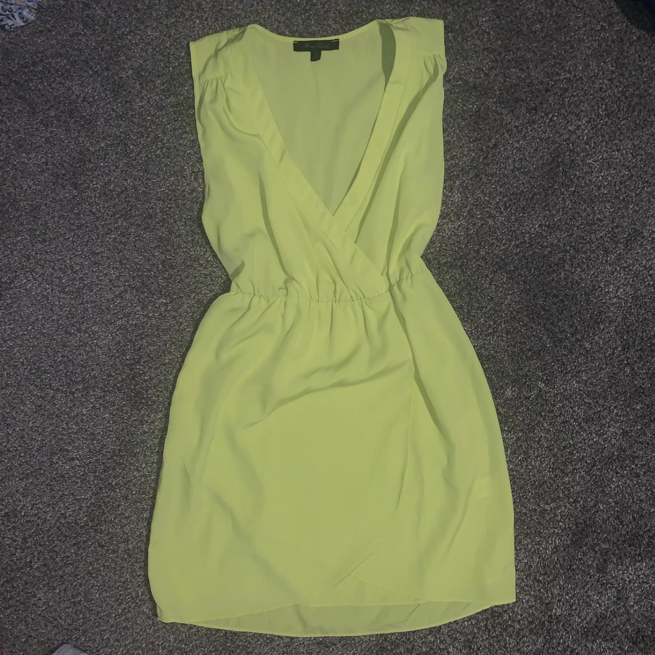 Y2K Neon yellow mini dress - from the 2000s Worn... - Depop