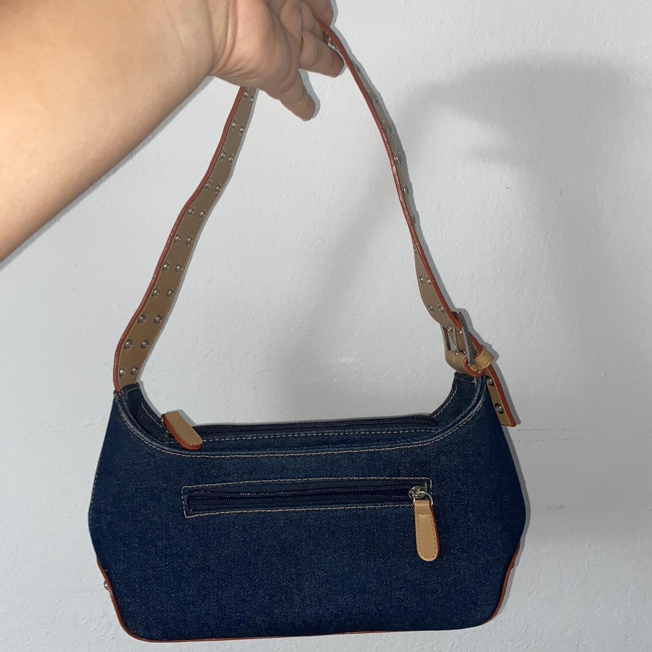 Vintage Y2K Mini Blue Denim Shoulder Bag With... - Depop