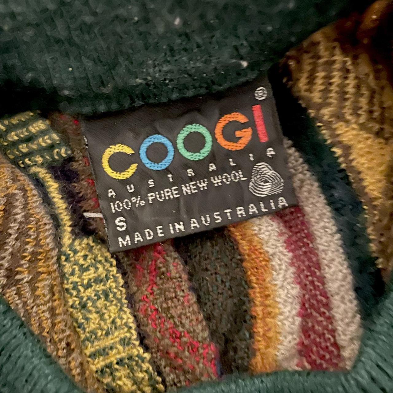 Coogi sweater jumper green cable knit oversized for... - Depop