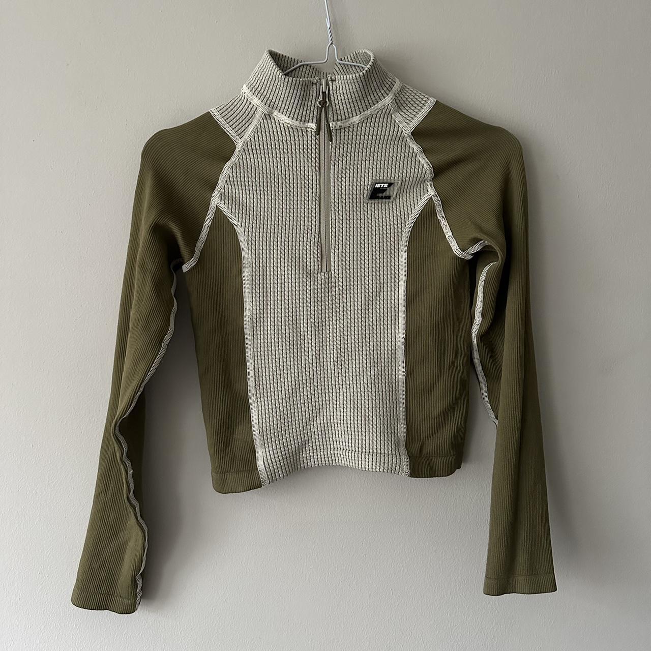 iets frans... Shelly Waffle Track Top Green and... - Depop