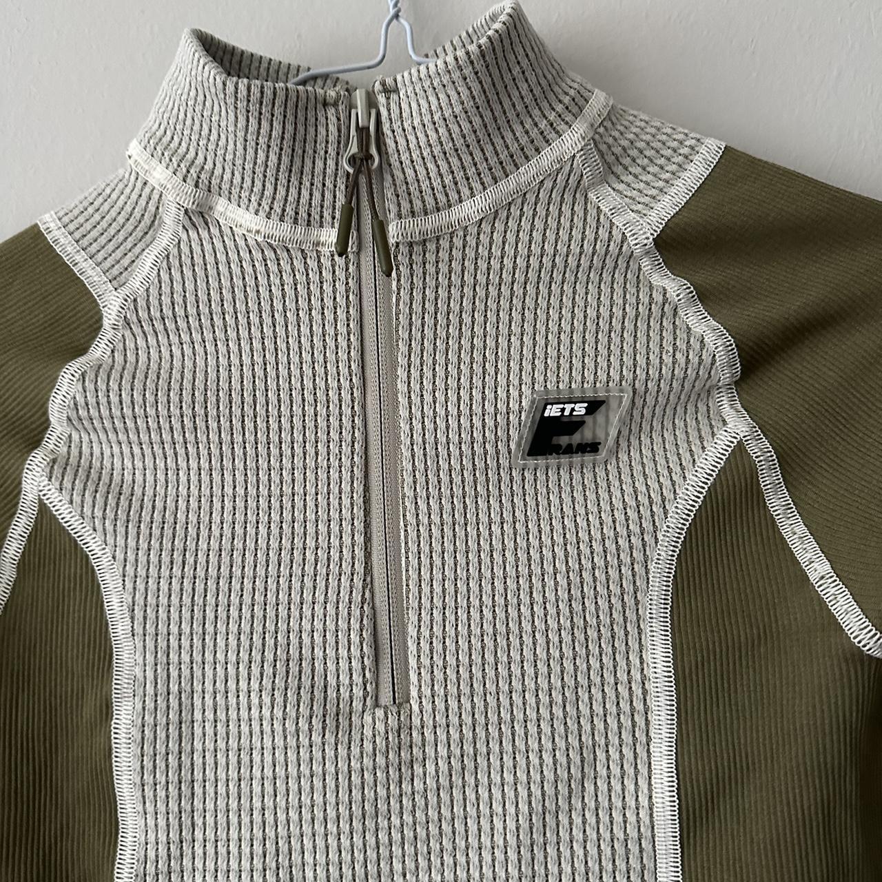 iets frans... Shelly Waffle Track Top Green and... - Depop