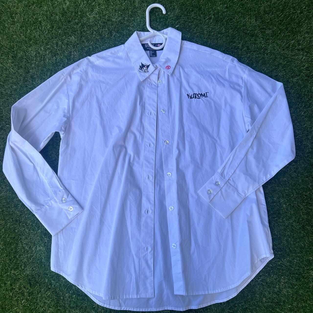 Hello kitty button up , kuromi name tag. ⚠️ this... | Depop