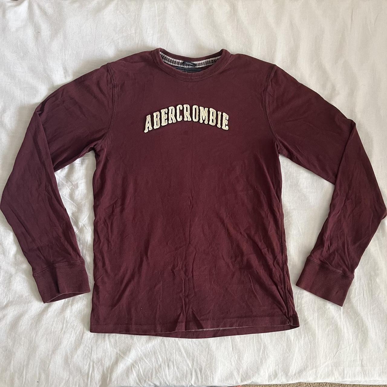 Y2K Abercrombie & Fitch long-sleeve shirt featuring... - Depop