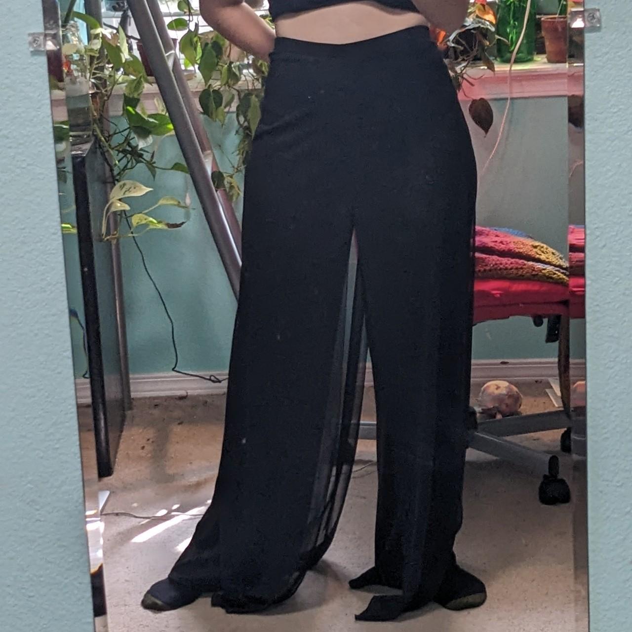 pants with an extra sheer layer that makes them have... - Depop